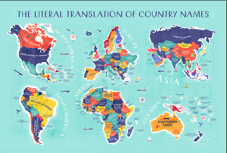 DUNYO XARITASI MAMLAKATLAR NOMLARI SO’ZMA-SO’Z TARJIMA QILINGAN HOLDA ...